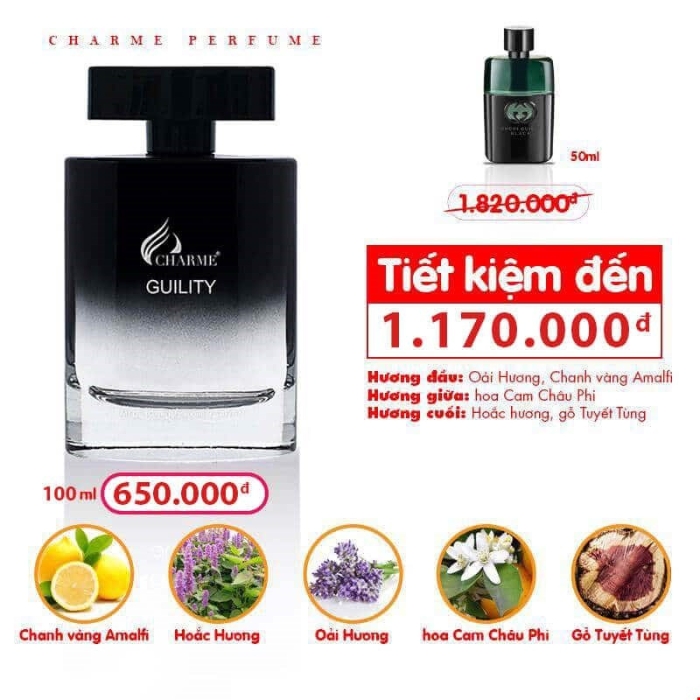 Nước hoa Charme giống mùi nào với các hãng nổi tiếng?